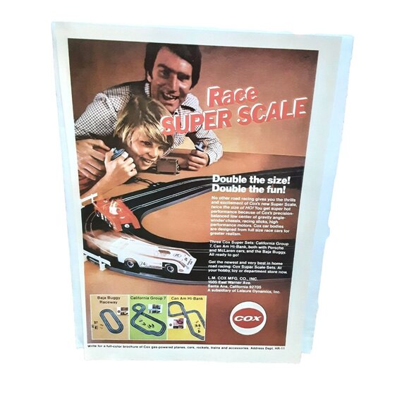 Cox Slot Cars | Art | 973 Cox Slot Cars Race Super Scale Original Ad ...